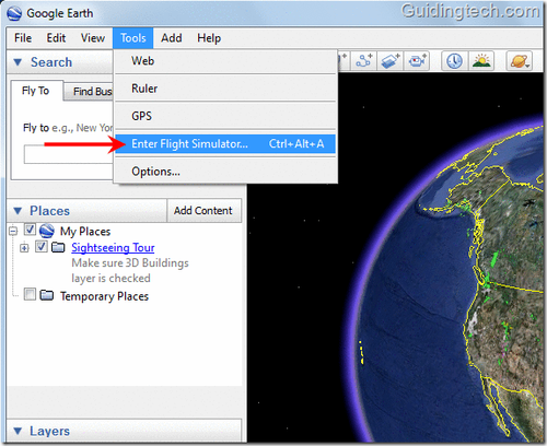 How To Use The Flight Simulator In Google Earth