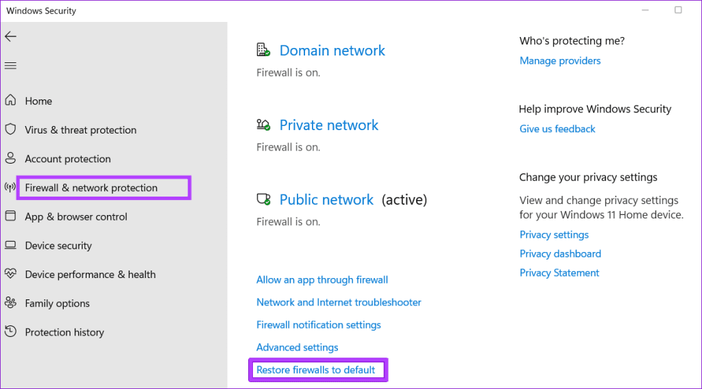 5 Ways to Reset Firewall Settings on Windows 11 - Guiding Tech