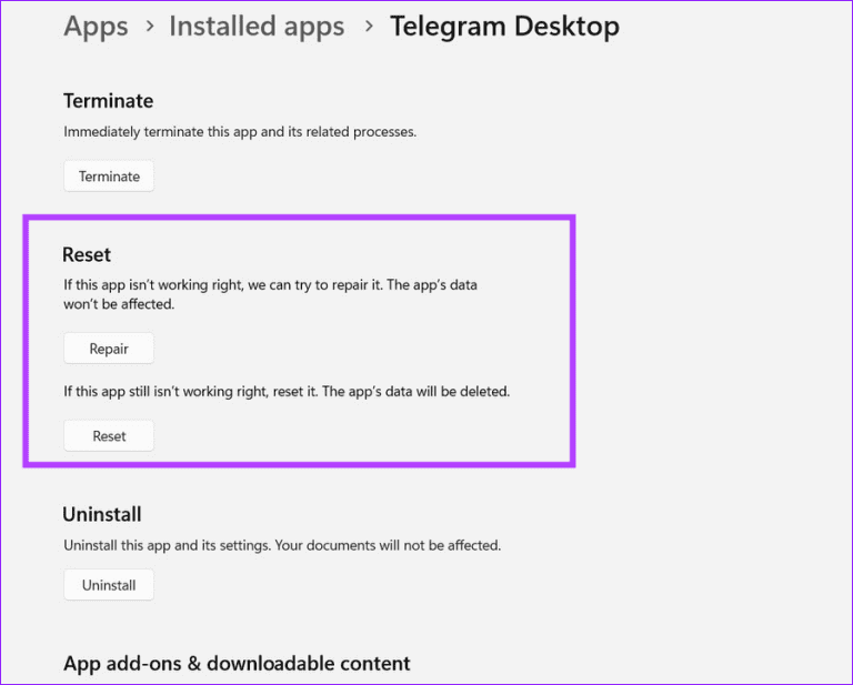 2 Ways to Fix the Telegram App Crashing on Windows 11 - Guiding Tech