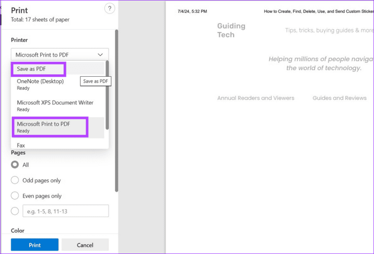 How to Fix Microsoft Edge Not Responding When Printing - Guiding Tech