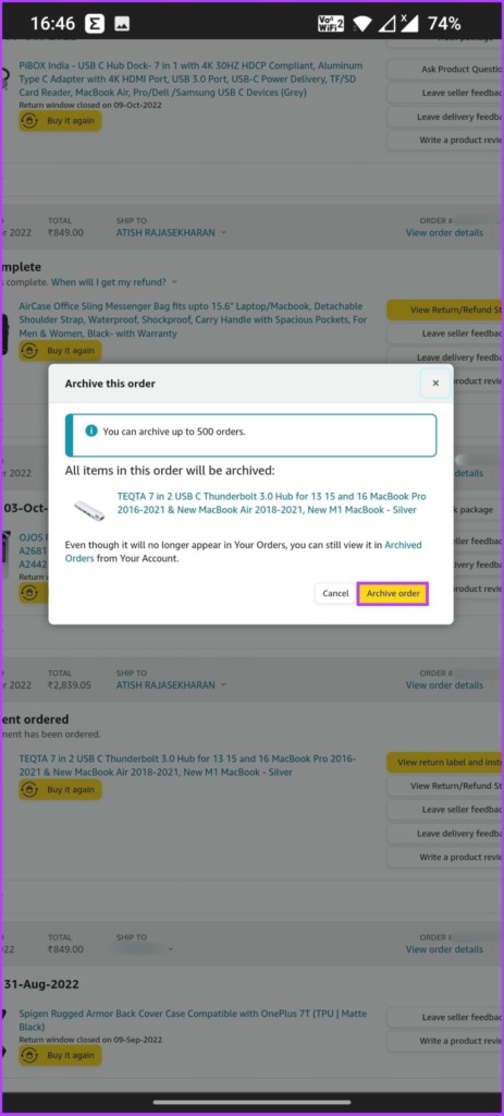 How to Archive Amazon Orders on Mobile and Desktop - Guiding Tech