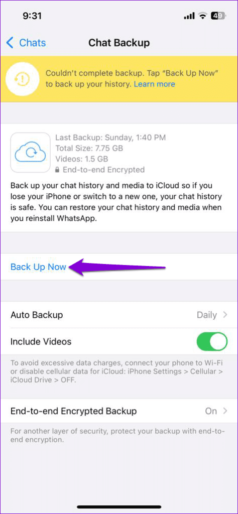 5 Fixes for 'WhatsApp Couldn’t Complete Backup' Error on Android and ...