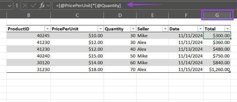 Four Ways to Use Structured References in Microsoft Excel - Guiding Tech