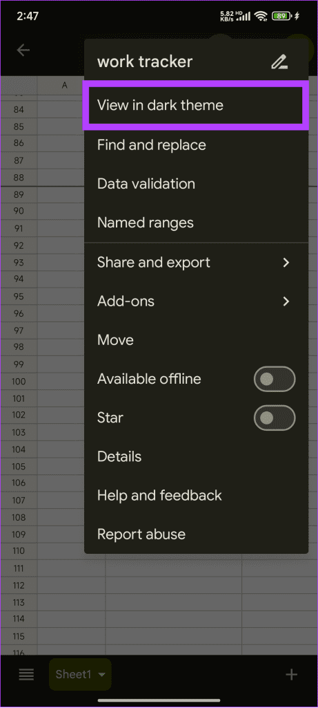 How to Get Dark Mode in Google Sheets (PC and Mobile) - Guiding Tech