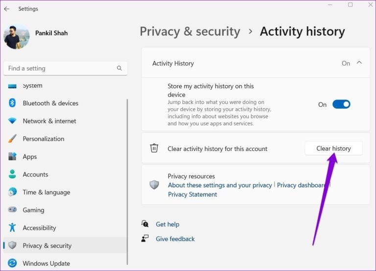 How to Clear All Activity History on Windows 11 - Guiding Tech