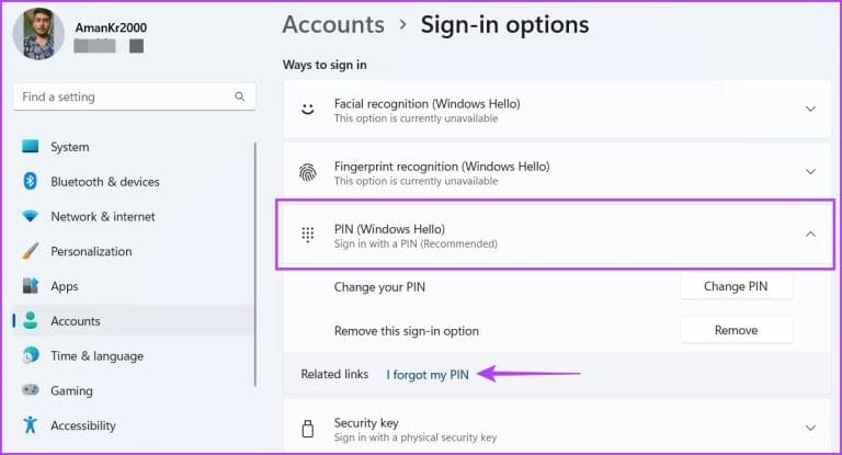 How to Remove PIN at Login in Windows 11 - Guiding Tech