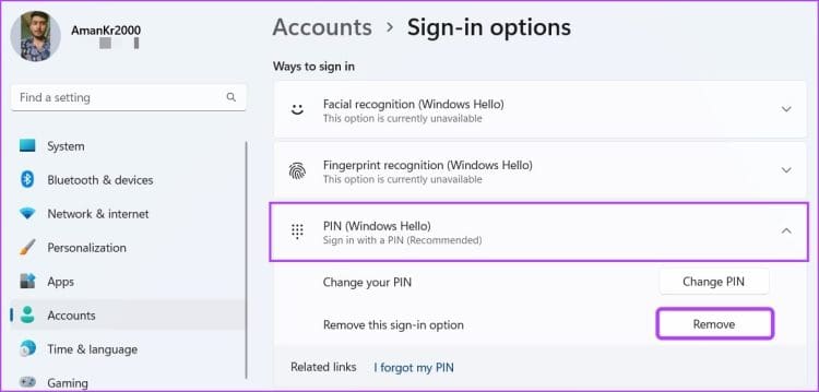 How to Remove PIN at Login in Windows 11 - Guiding Tech