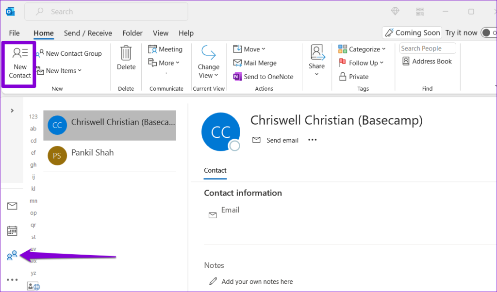 3 Ways to Add a Contact in Microsoft Outlook - Guiding Tech