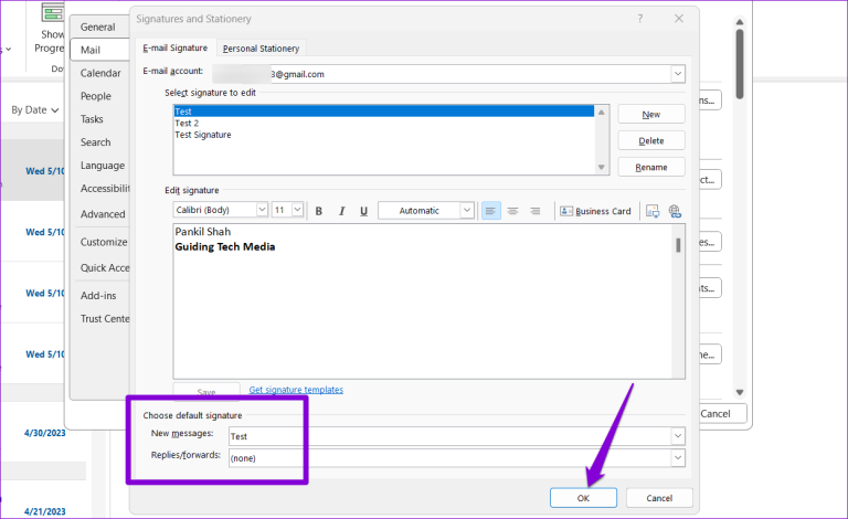 5 Ways to Fix Outlook Signature Not Showing on Windows - Guiding Tech