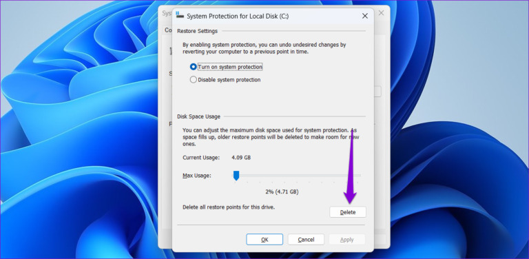 3 Ways to Delete Old Restore Points in Windows 11 - Guiding Tech