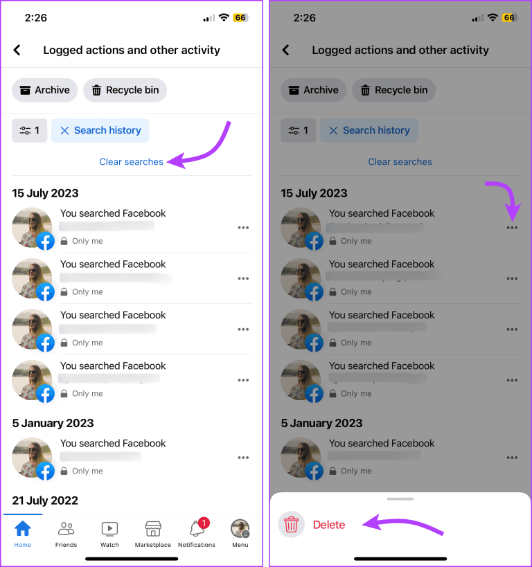 How to Clear Facebook Search Suggestions From Any Device - Guiding Tech