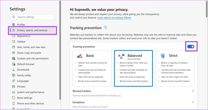 Should You Use Tracking Prevention in Microsoft Edge