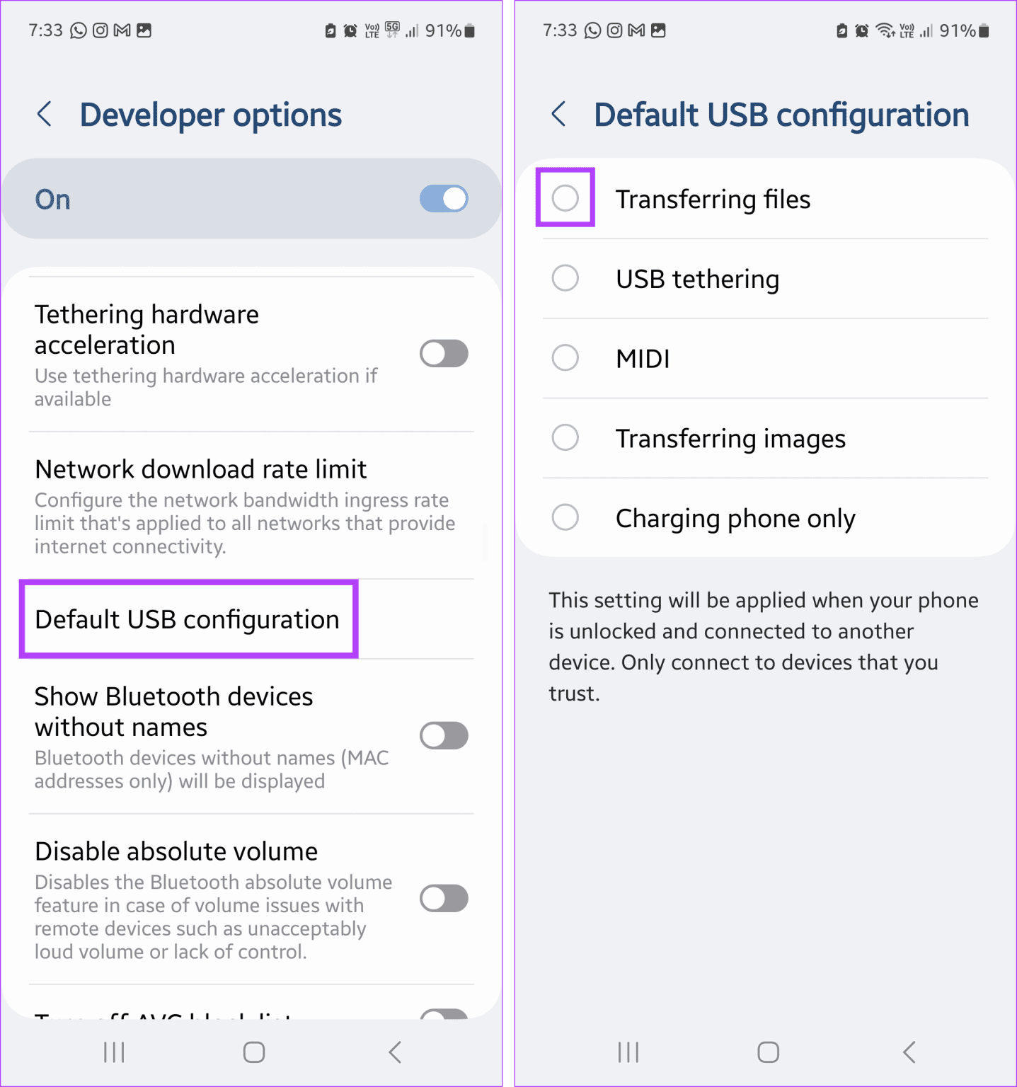 Fix: Update Device Settings to Accept Media Transfers - Guiding Tech