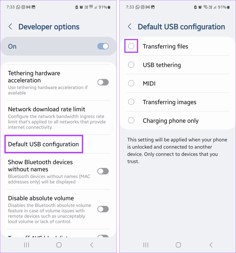 Fix: Update Device Settings to Accept Media Transfers - Guiding Tech