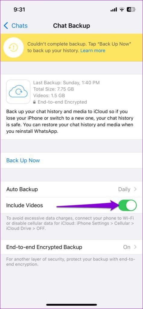 Top 8 Ways to Fix WhatsApp Couldn’t Complete Backup Error on Android and iPhone - Guiding Tech