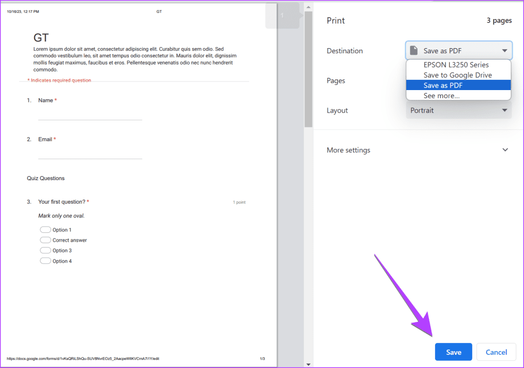 How to Convert Google Forms to PDF, Google Docs, or Word - Guiding Tech