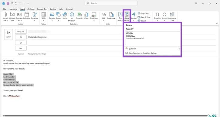 How to Add Quick Parts in Outlook - Guiding Tech