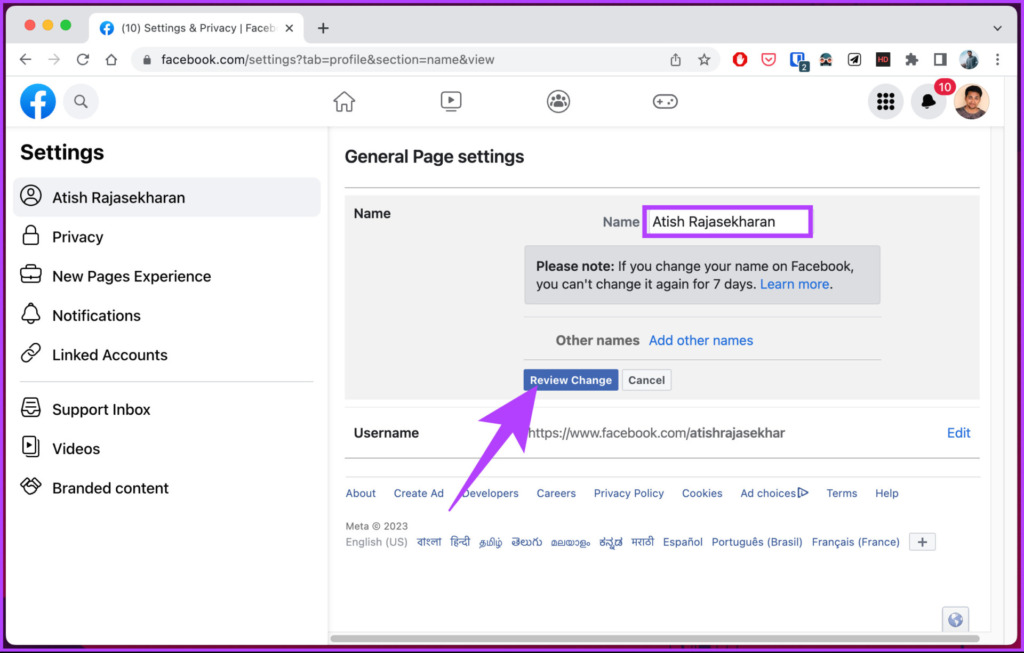 How to Change Your Name and Username on Facebook - Guiding Tech