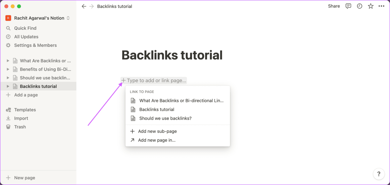 How to Create or Remove Backlinks in Notion - Guiding Tech