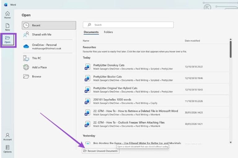 How to Retrieve a Deleted File in Microsoft Word - Guiding Tech