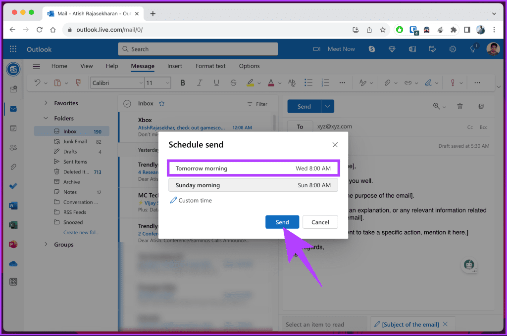 How to Schedule Emails in Outlook on Any Platform - Guiding Tech