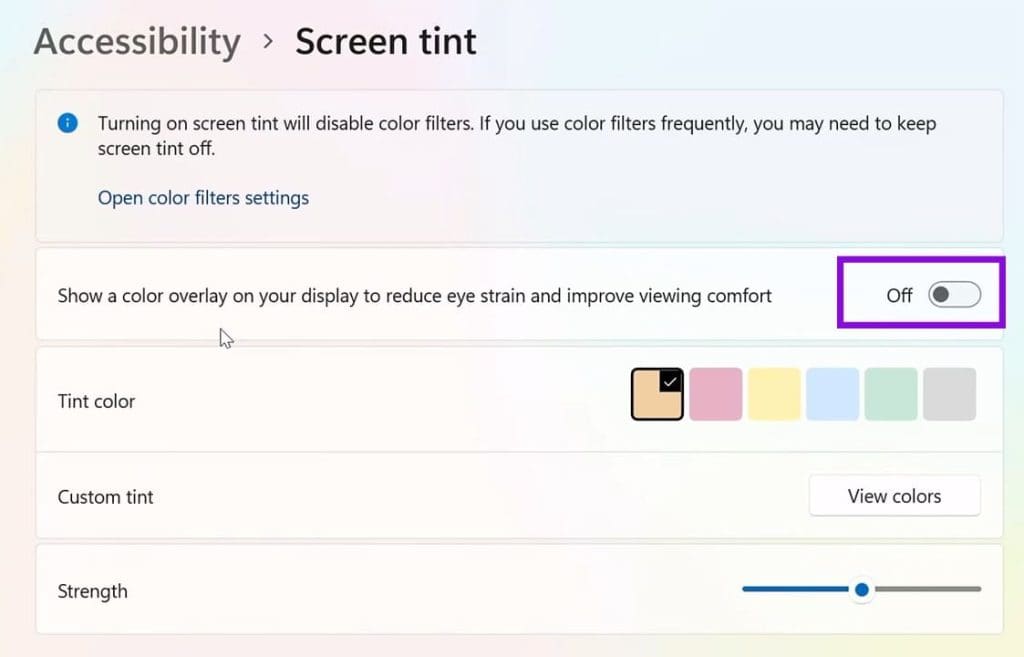 How to Use New Windows 11 Screen Tint Feature - Guiding Tech