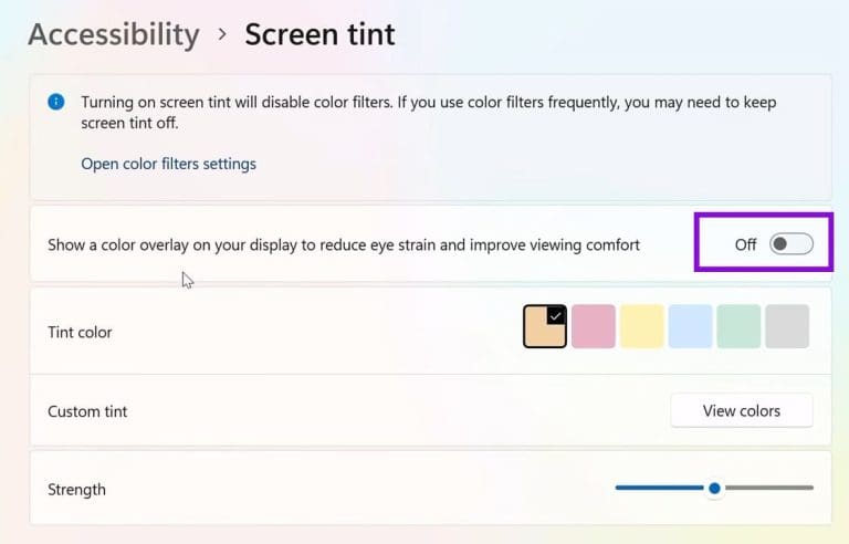 How to Use New Windows 11 Screen Tint Feature - Guiding Tech