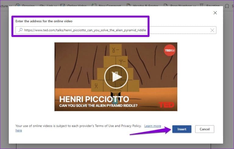 How to Insert Videos in a Microsoft Word Document - Guiding Tech