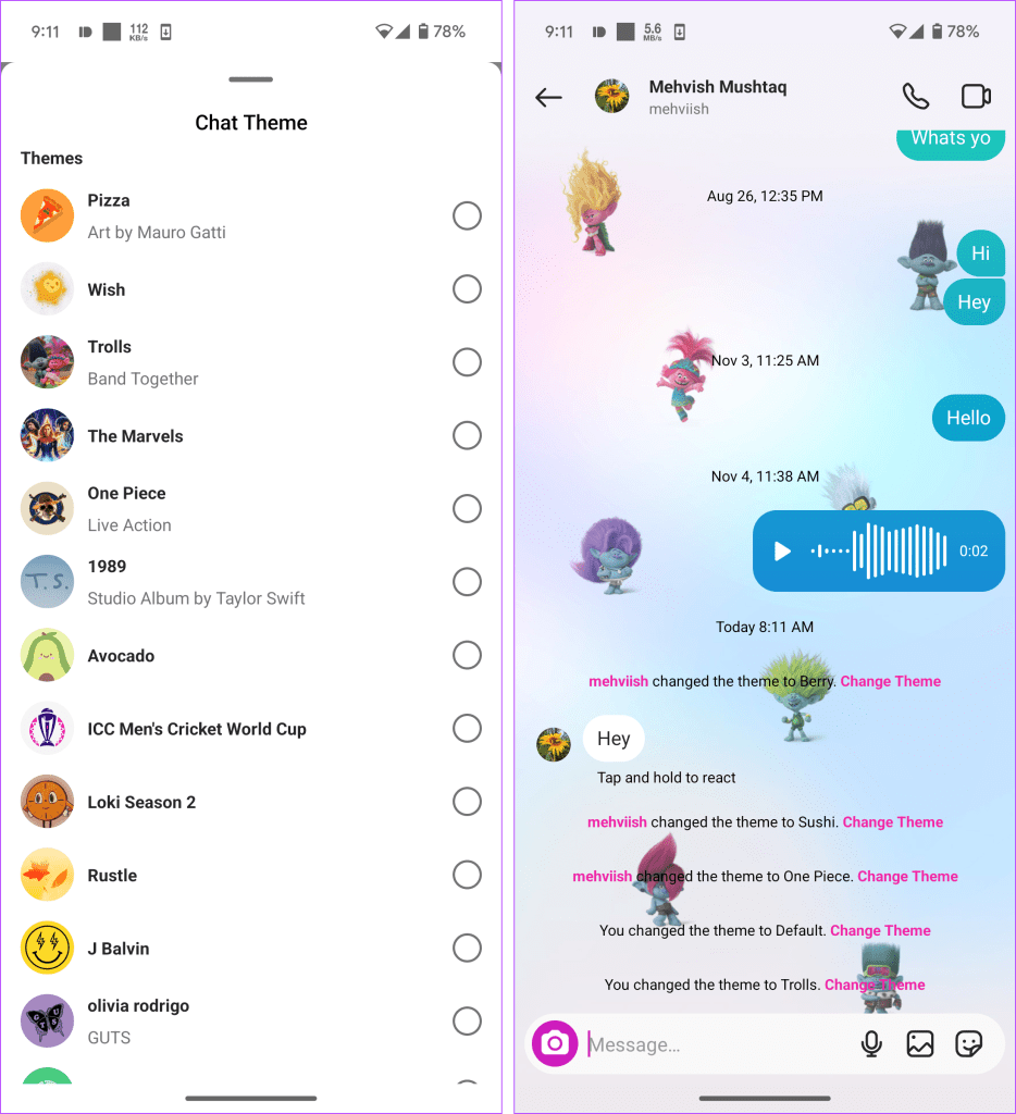 How to Change Instagram Chat Themes When They're Not Working - Guiding Tech