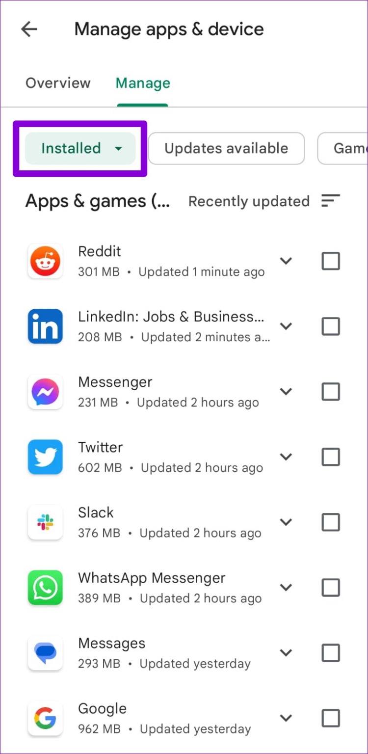 How to View and Manage Your Previously Downloaded Apps on Android and iPhone - Guiding Tech