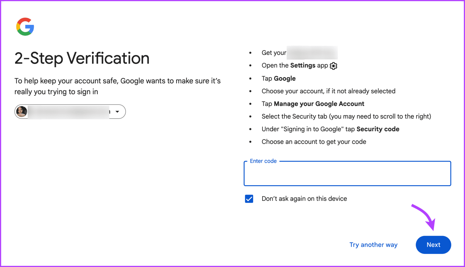 How to Use Google Security Code to Sign in to Google