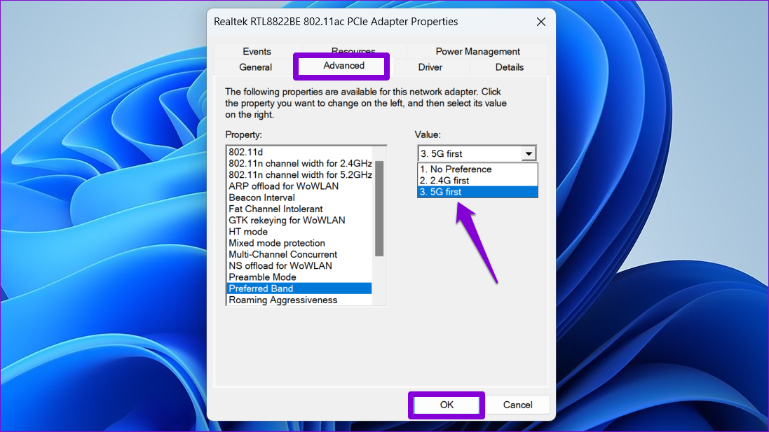 7 Ways to Fix Can’t Connect to 5GHz Frequency Band of Wi-Fi on Windows 11 - Guiding Tech