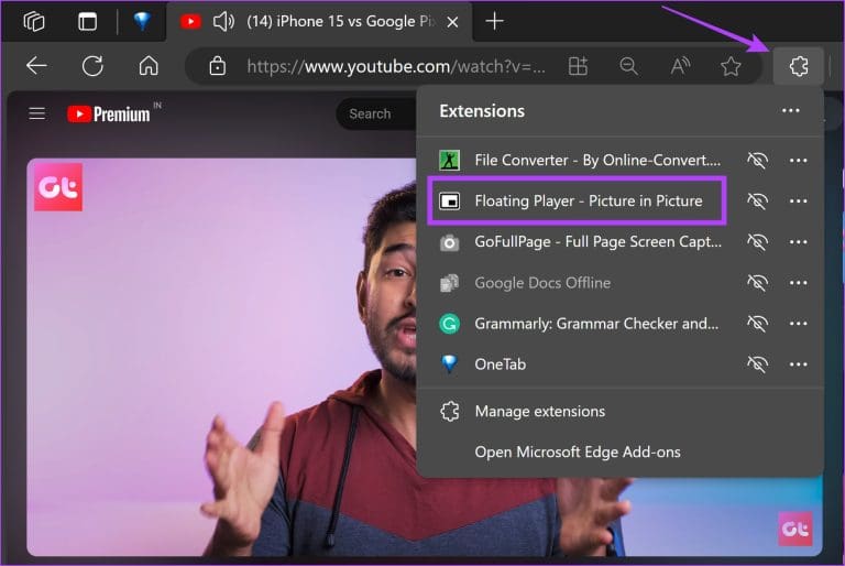 2 Ways to Turn on Picture in Picture on Microsoft Edge - Guiding Tech