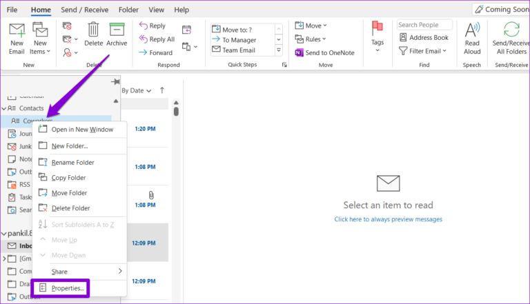 5 Ways to Fix Outlook Contact List Not Showing Up on Windows - Guiding Tech