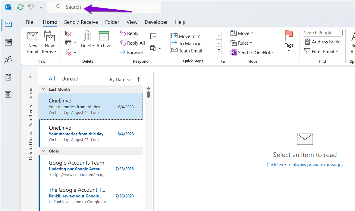 Top 9 Ways to Fix Outlook Search Not Working on Windows 11