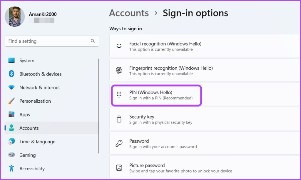 How to Remove PIN at Login in Windows 11 - Guiding Tech