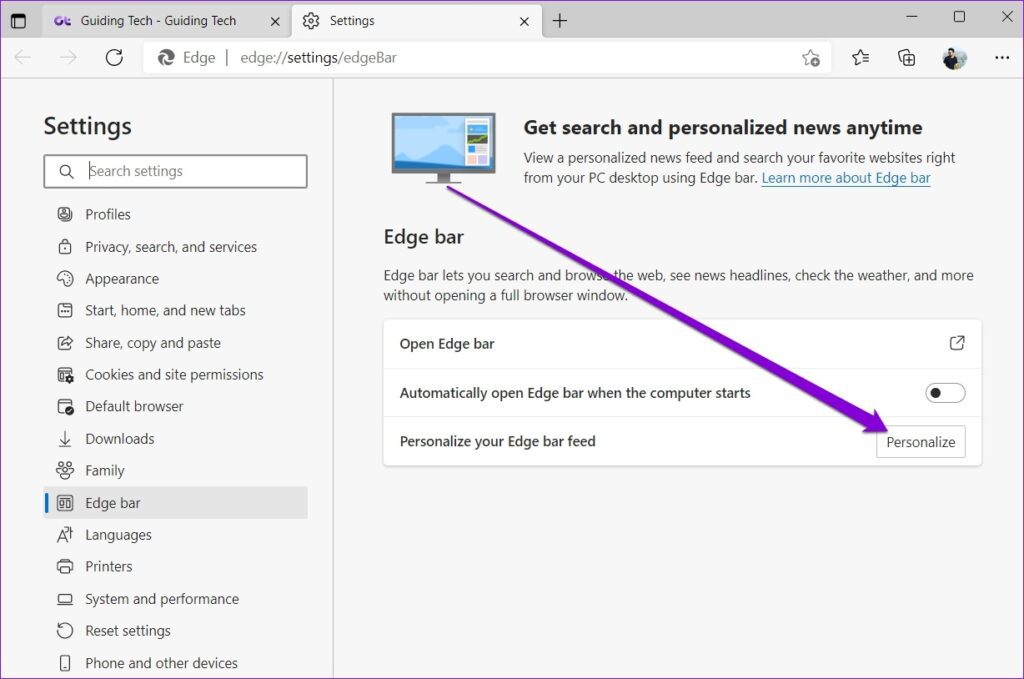 How to Use the Edge Bar in Microsoft Edge on Windows 11 - Guiding Tech