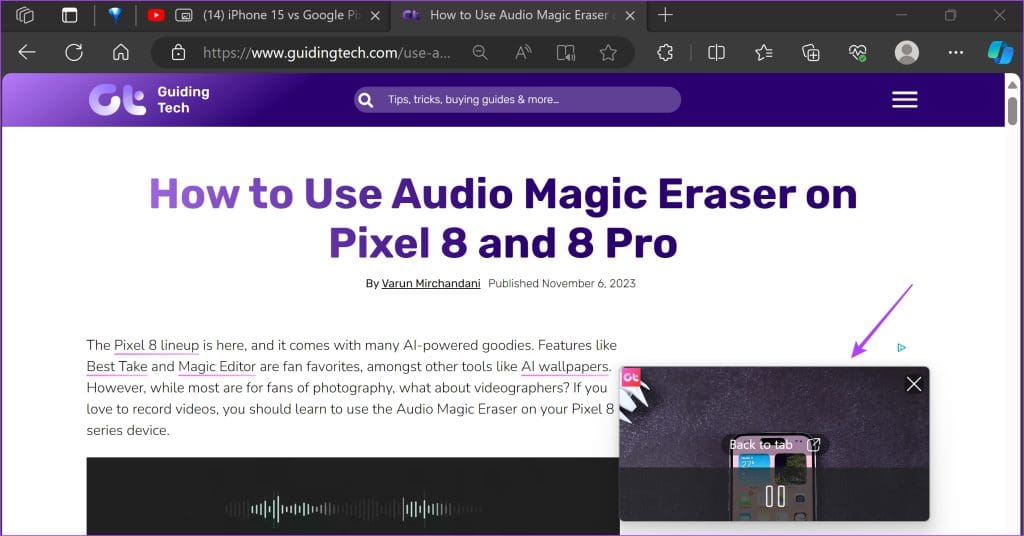 2 Ways to Turn on Picture in Picture on Microsoft Edge - Guiding Tech