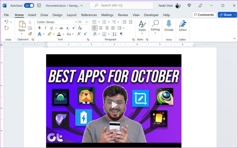 How to Insert Videos in a Microsoft Word Document - Guiding Tech