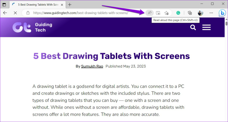 How to Use the Read Aloud Feature in Microsoft Edge - Guiding Tech