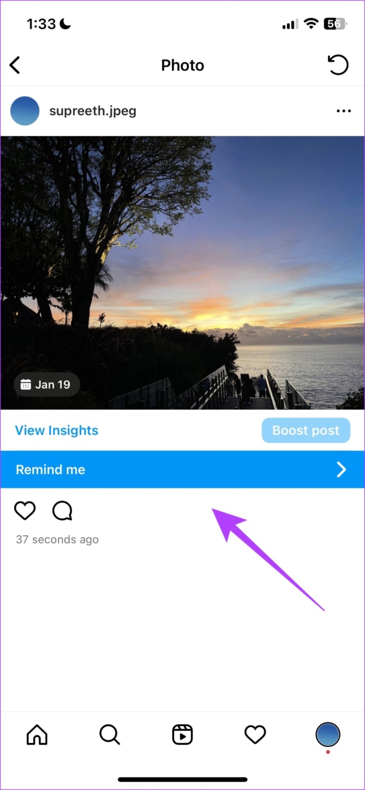 How to Add Reminders for Instagram Posts and Stories on Mobile App ...