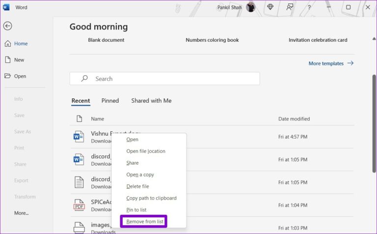 How to Clear or Disable Recently Used Documents List in Microsoft Word ...
