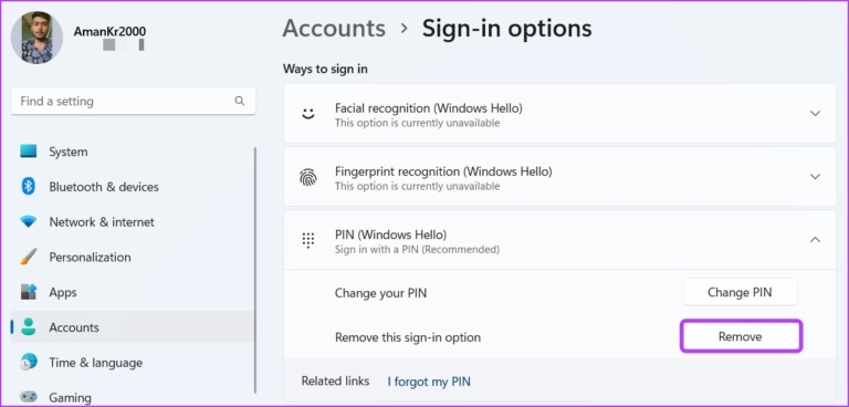 How to Remove PIN at Login in Windows 11 - اپ خونه