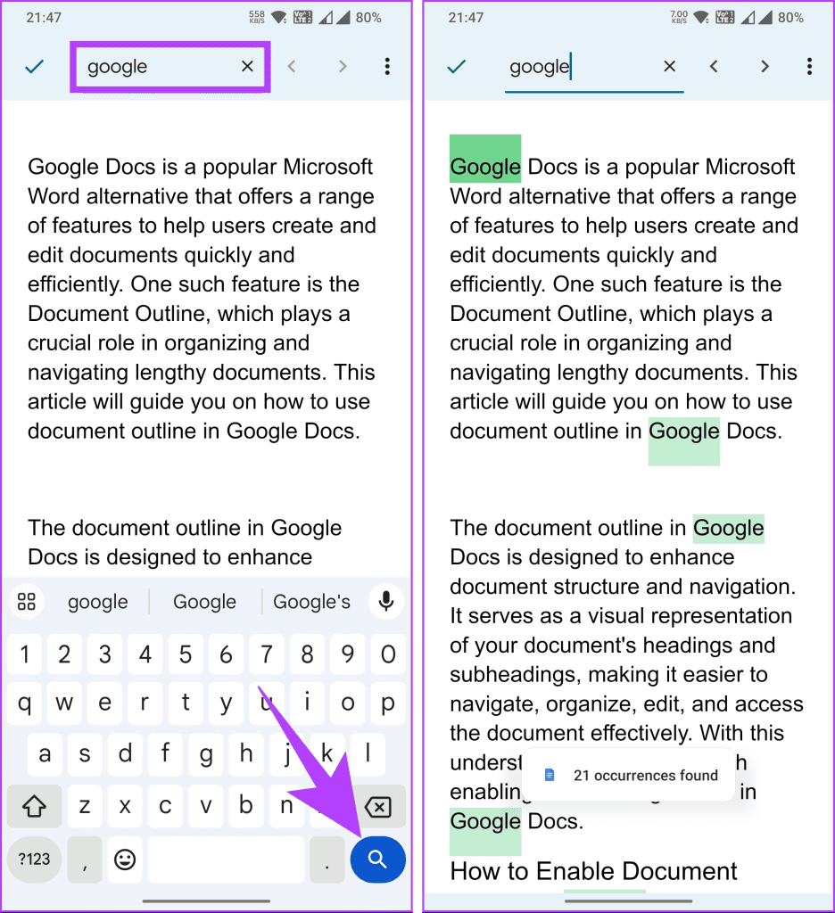 How to Search for a Word in Google Docs on Desktop and Mobile - Guiding ...