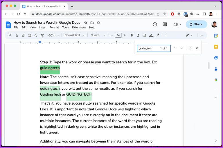 How to Search for a Word in Google Docs on Desktop and Mobile - Guiding ...