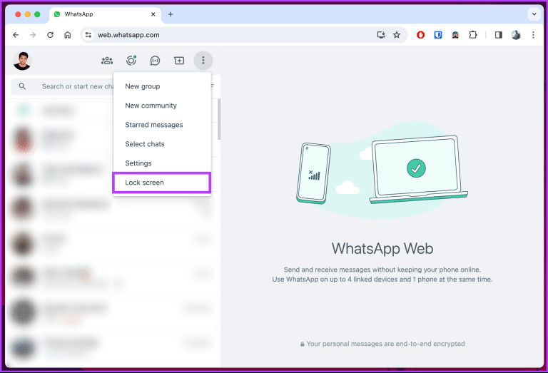 How to Secure WhatsApp Web With Password - Guiding Tech