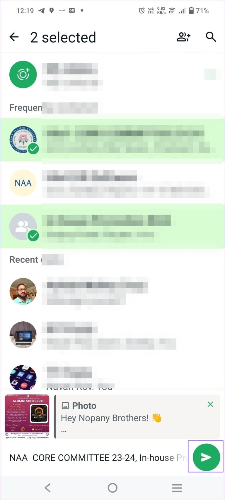 WhatsApp Message Forwarding with Sender Details and Captions