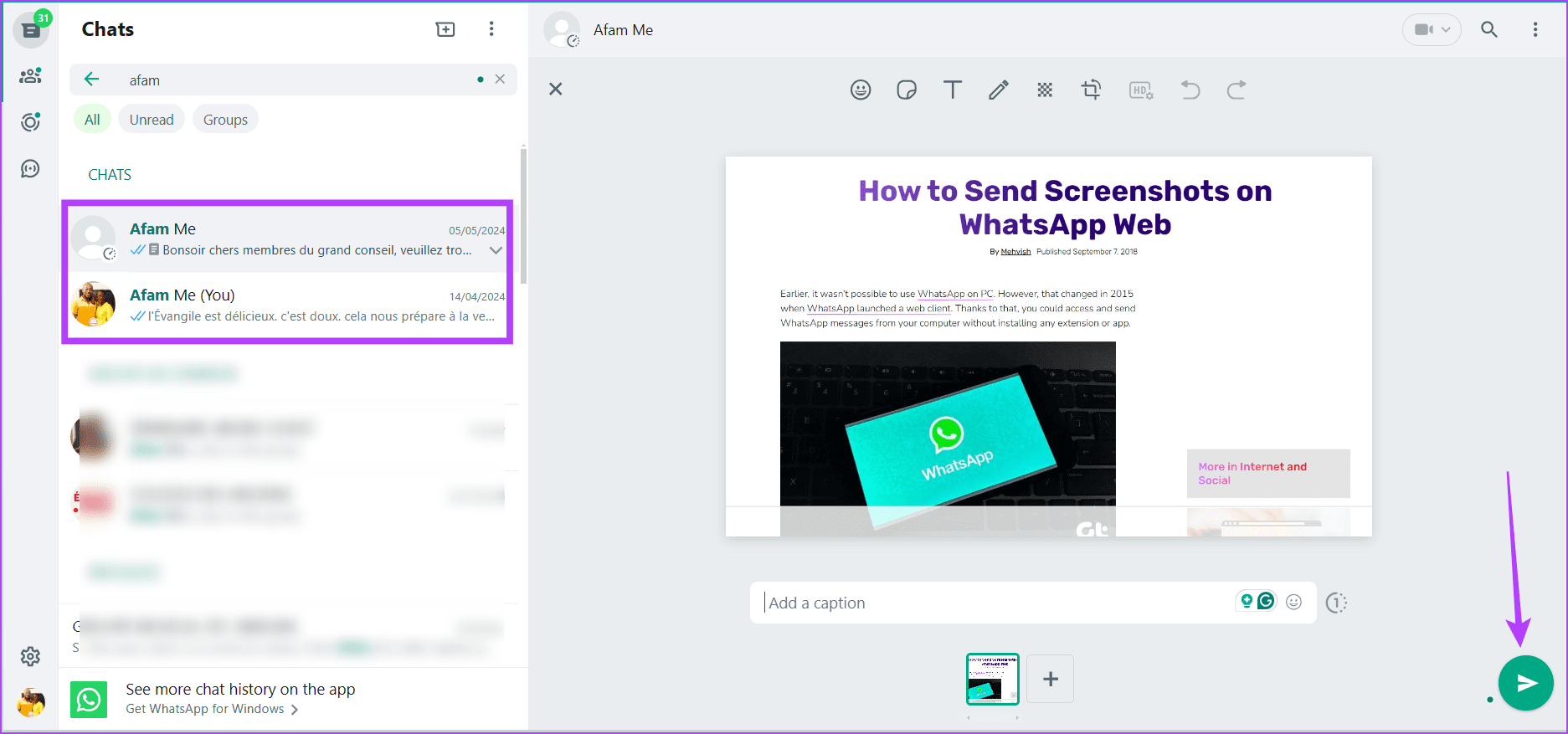 How to Send Screenshots on WhatsApp Web - Guiding Tech