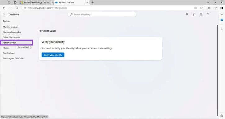 Set Up and Disable Personal Vault in OneDrive by Emptying and Signing ...