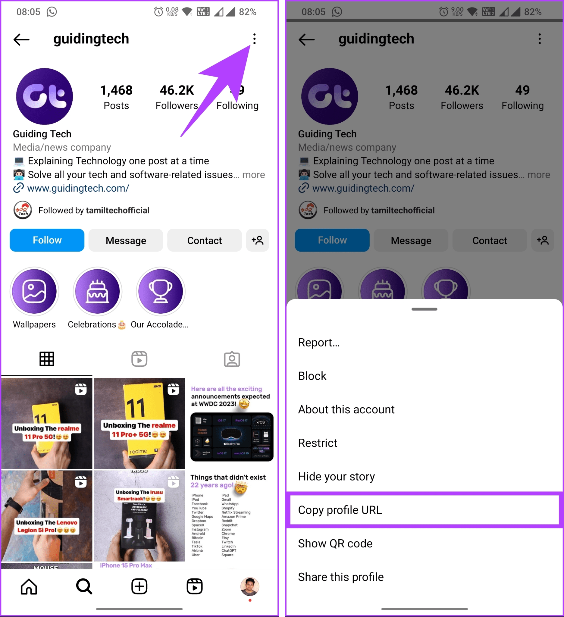 How to Share Your Instagram Profile Link - Guiding Tech